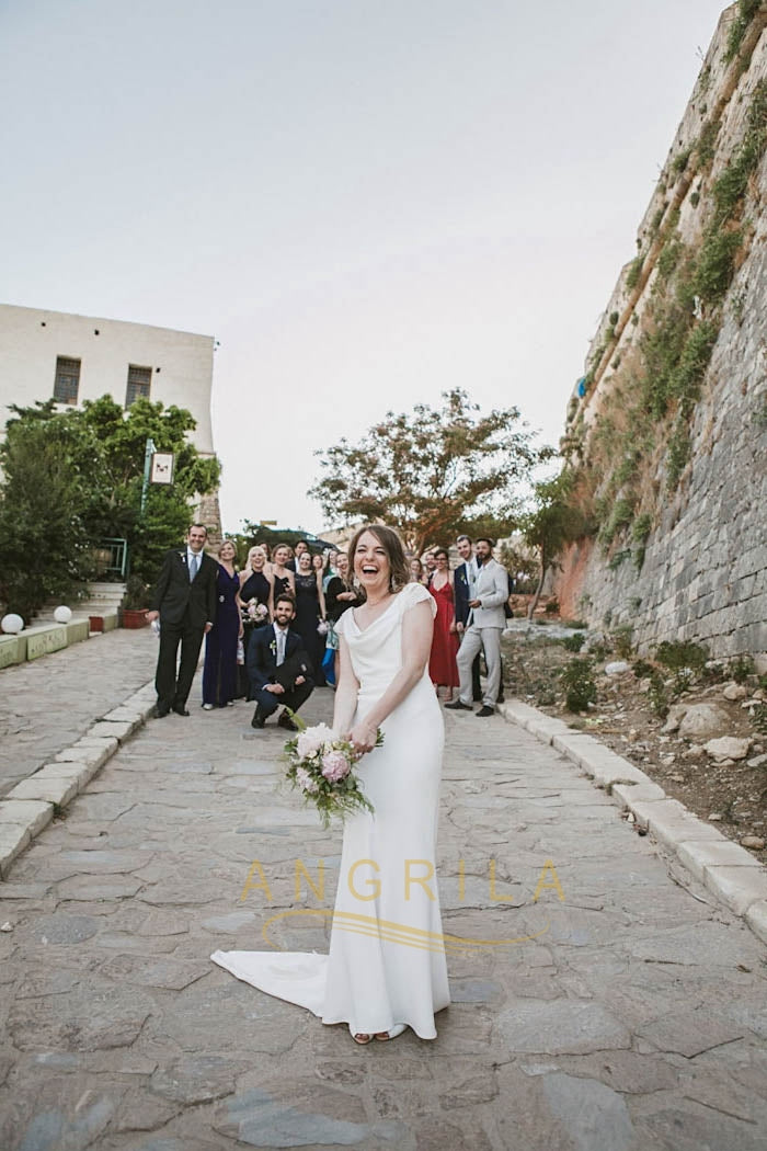 Sheath Cap Sleeves Simple Wedding Dresses – Angrila